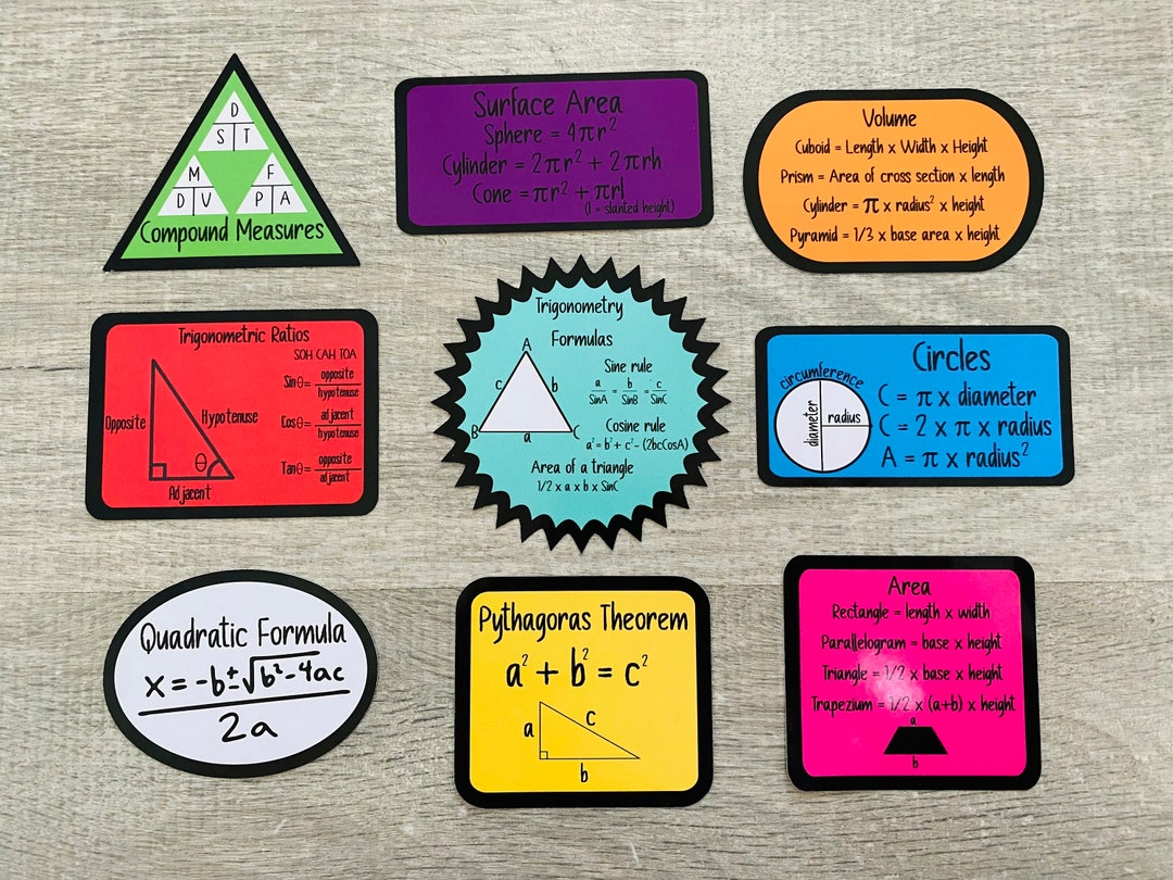 GCSE Maths Formula Revision Stickers - Etsy