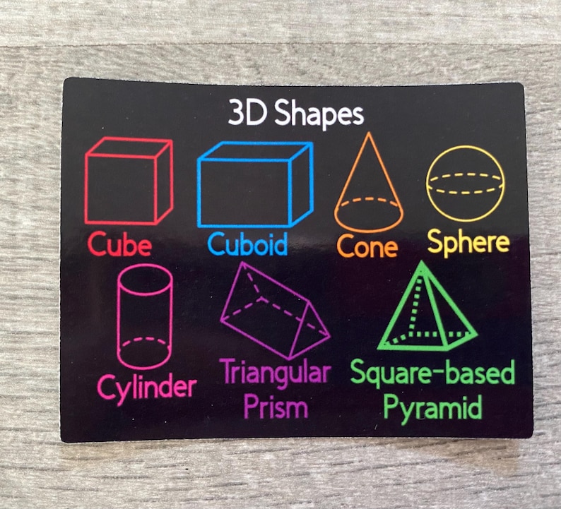 Primary/gcse Maths 2D/3D Shape Stickers - Etsy