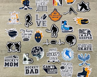 Hockey Sticker Pack Hockey Stickers Puck Sticks Gift - Etsy