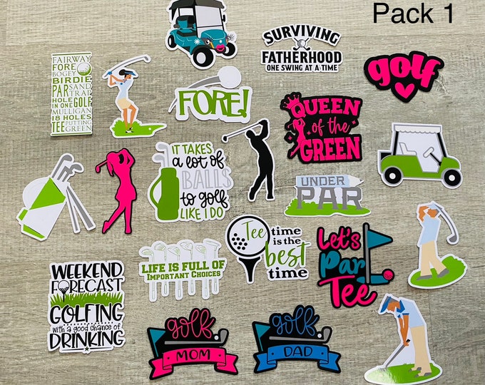 A5 Sticker Sheet Golf Vinyl Stickers - Golfer Sport Funny Boys Men ...