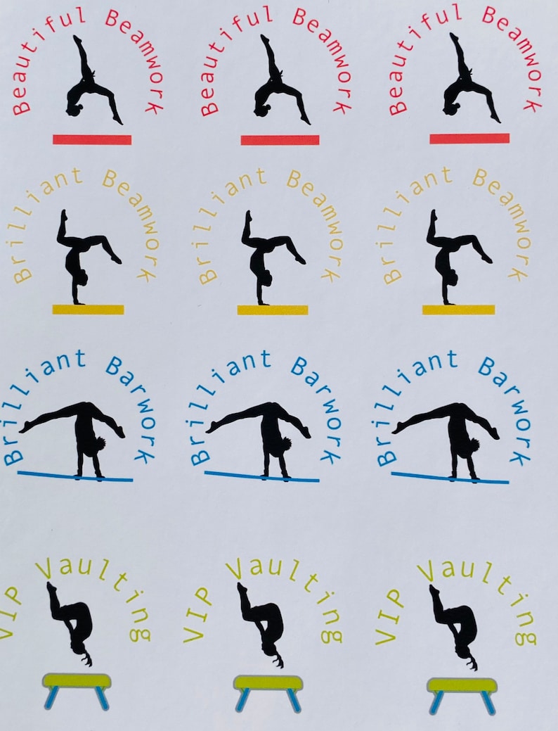 Gymnastics Praise Reward Stickers for Gymnasts. - Etsy