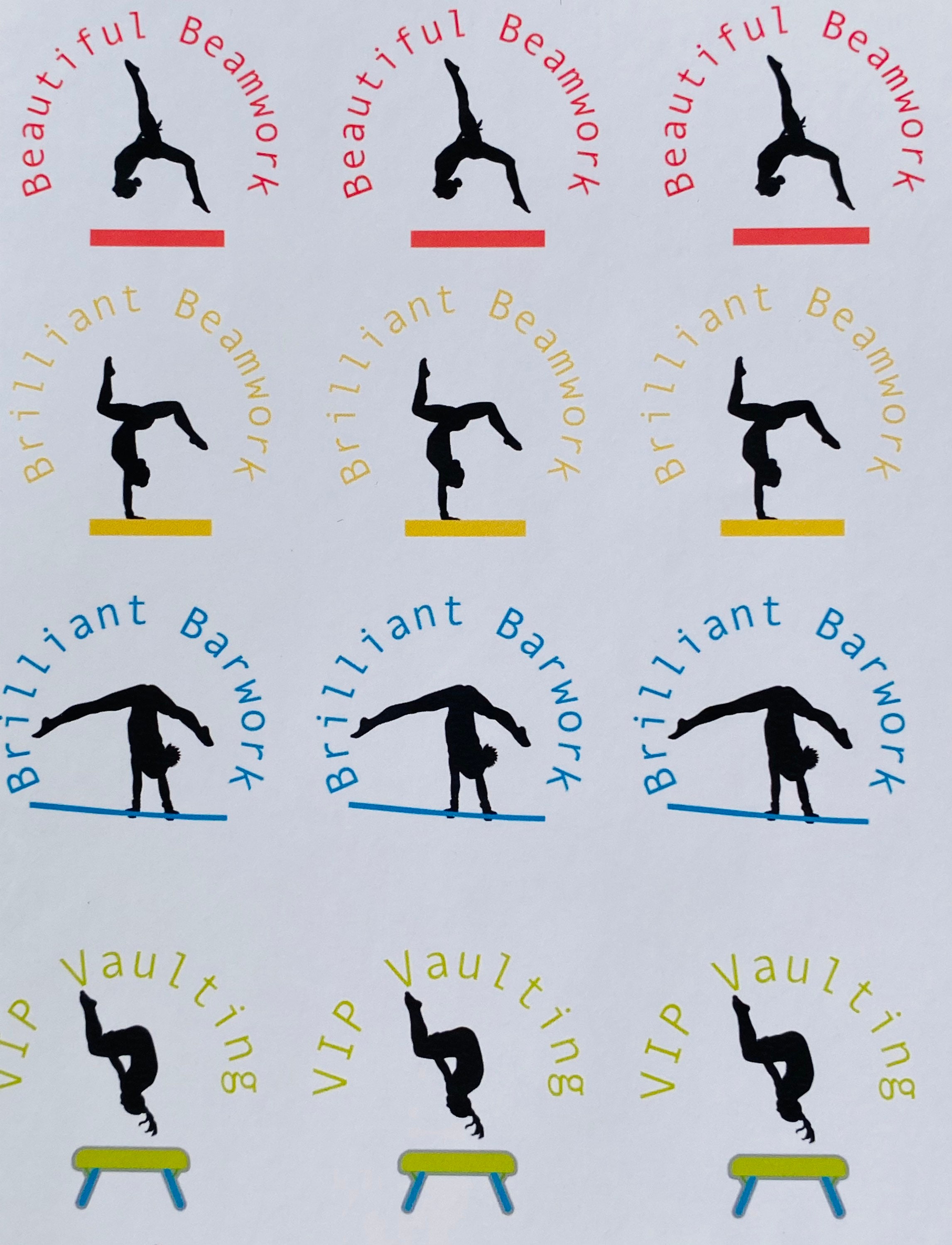 Gymnastics Praise Reward Stickers for Gymnasts. - Etsy