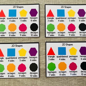 Primary/gcse Maths 2D/3D Shape Stickers - Etsy