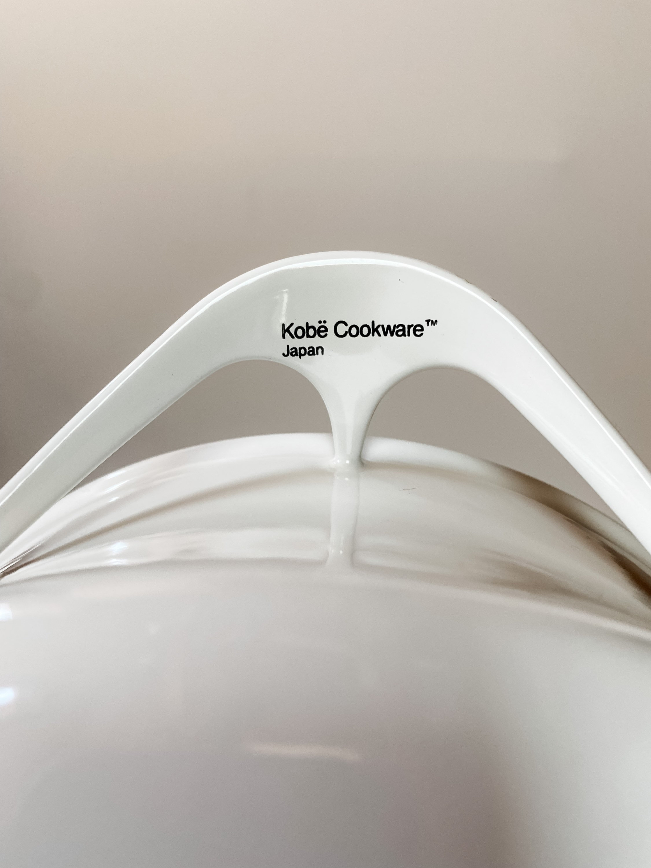 made in Japan. Vintage White Enamel with Pink Floral Pattern Kobe TM ...