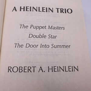 A Heinlein Trio Robert A. Heinlein Puppet Masters/double Star/the Door ...