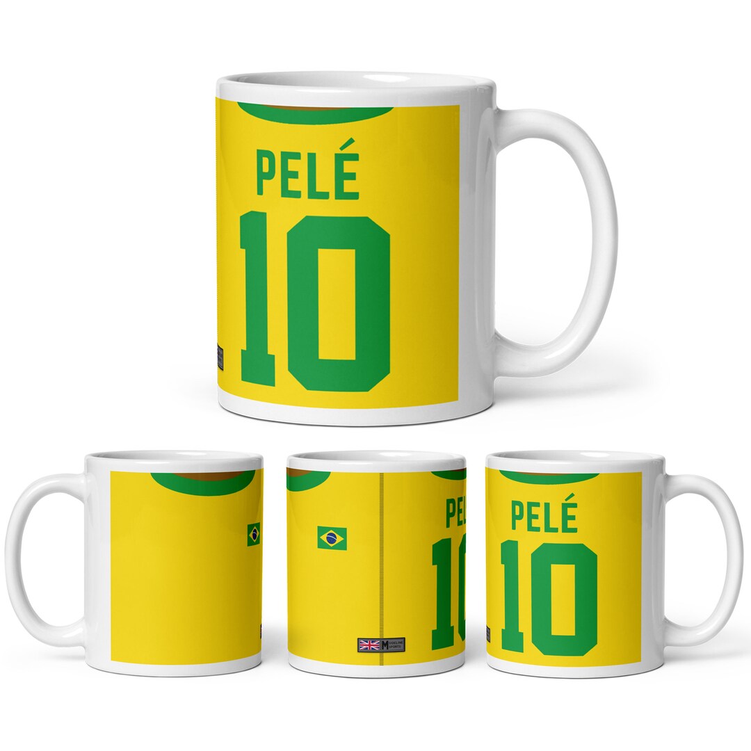 Icons - Pele 1970's Style Brazil Theme Personalised Football Shirt Home ...