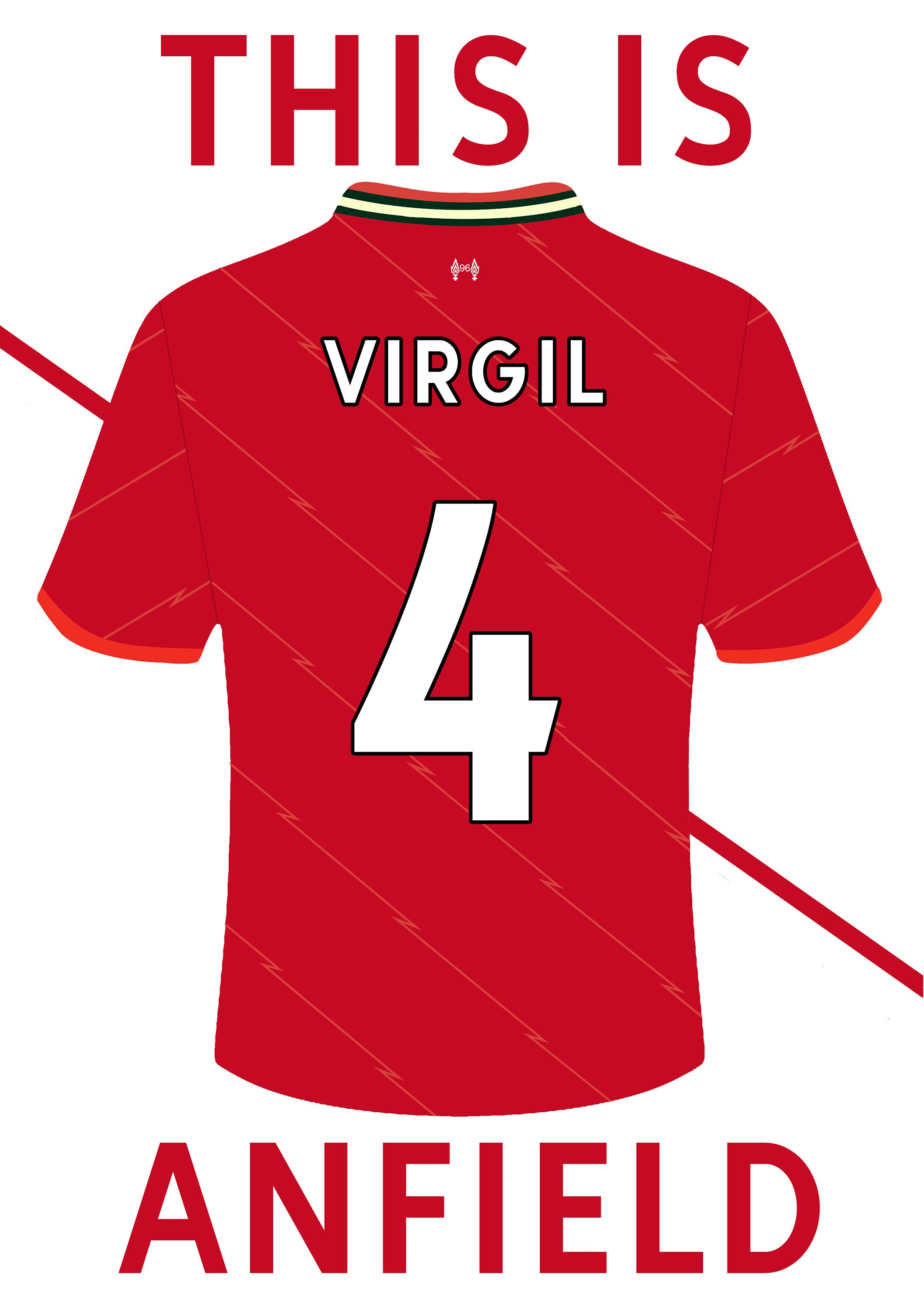 Liverpool FC Shirt Virgil VVD Football Print A4 - Van Dijk / Klopp ...