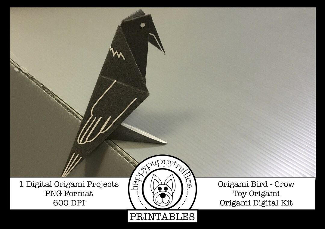 Origami Bird Crow, Toy Origami, Printable, Digital Instant Download ...