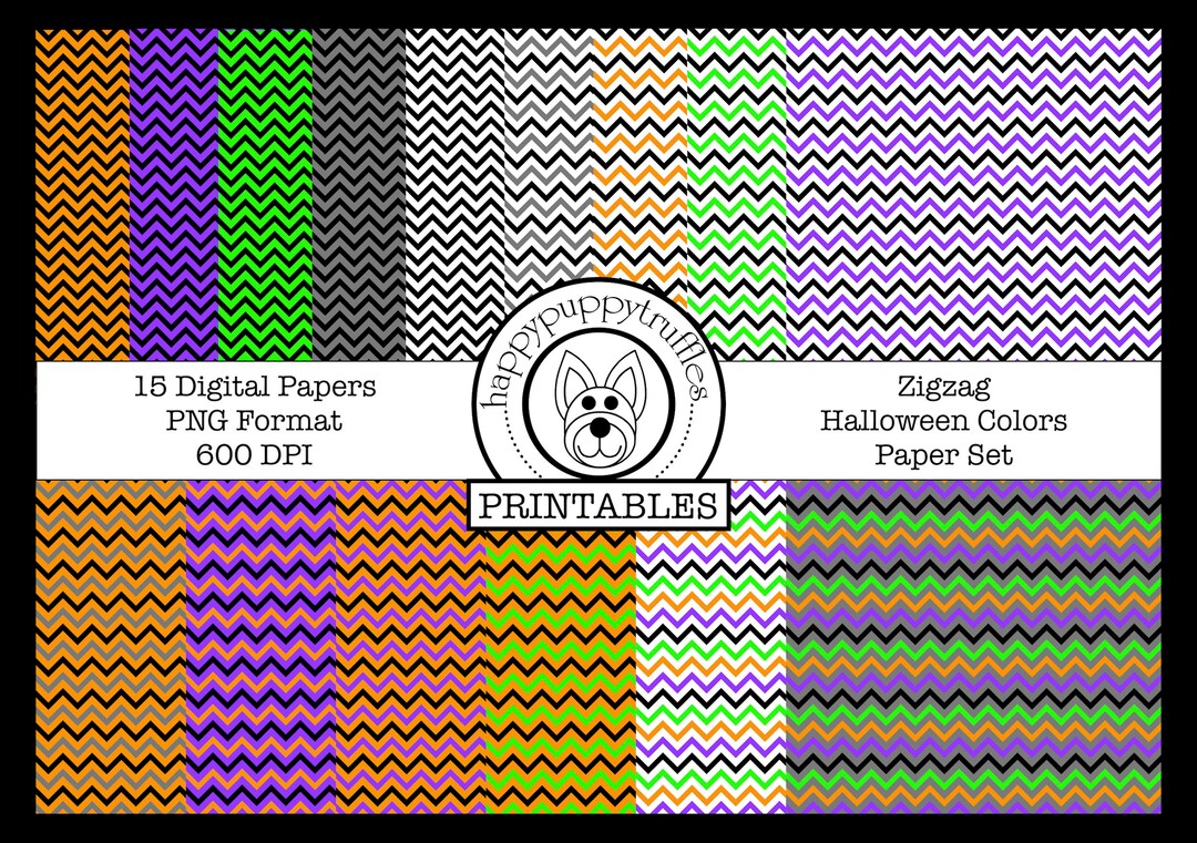 Halloween Zigzag Pattern Digital Paper, Halloween Pattern, Spooky Paper ...