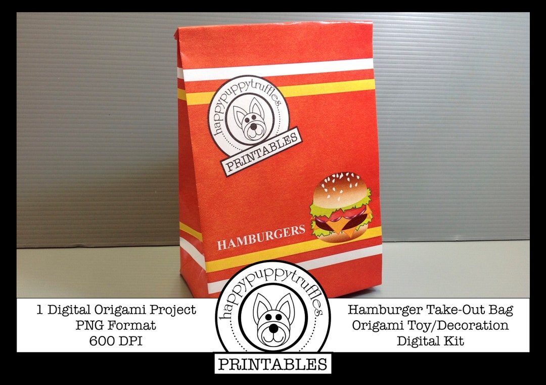 Origami Hamburger Take-out Bag, Origami Cube-shaped Food, Toy Origami ...