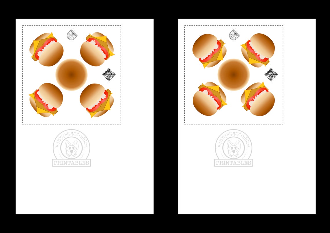 Origami Hamburgers, Origami Cube-shaped Food, Toy Origami, Printable ...