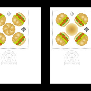 Origami Hamburgers, Origami Cube-shaped Food, Toy Origami, Printable ...