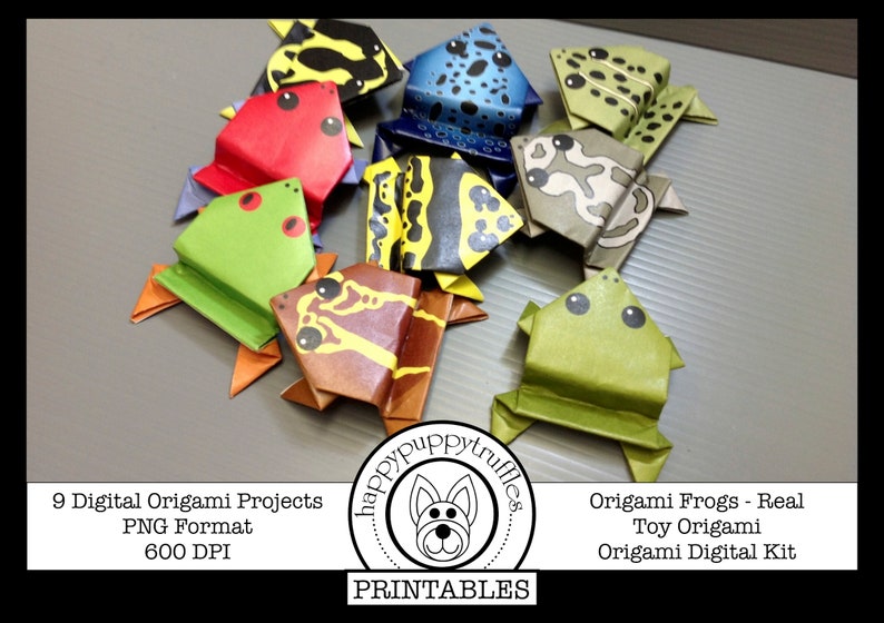 Origami Frogs, Toy Origami, Printable, Digital Instant Download, Paper ...