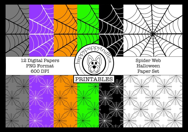 Halloween Spider Web Digital Paper, Halloween Pattern, Spooky Paper ...
