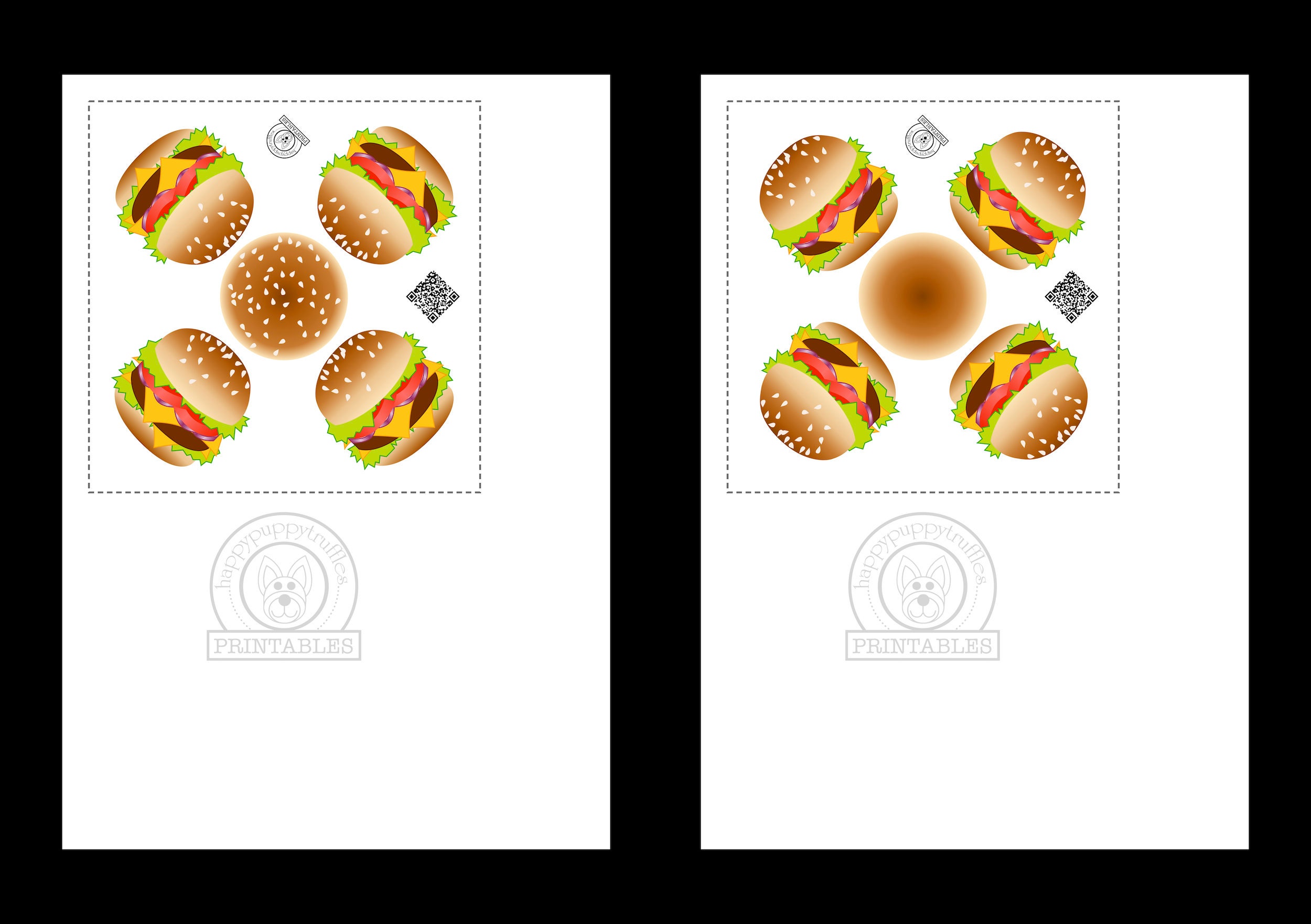 Origami Hamburgers, Origami Cube-shaped Food, Toy Origami, Printable ...