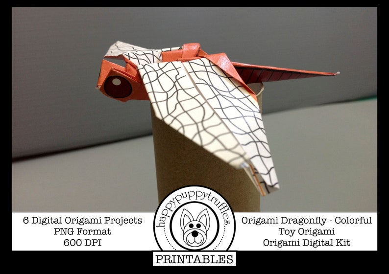 Origami Dragonfly, Toy Origami, Printable, Digital Instant Download ...