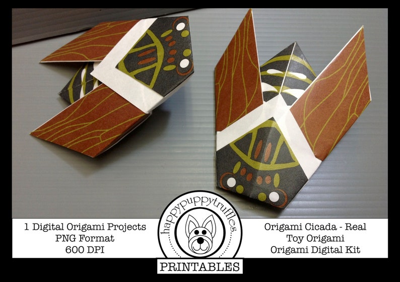 Origami Cicada, Toy Origami, Printable, Digital Instant Download, Paper ...
