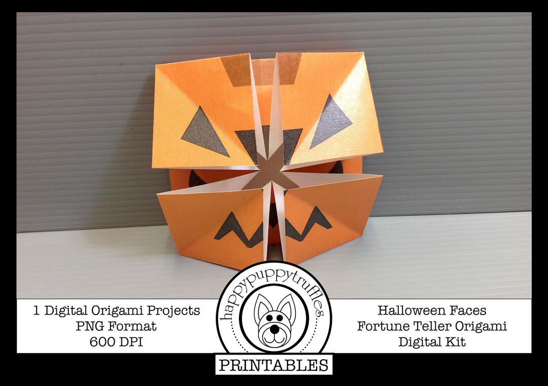 Origami Halloween Jack O'lantern Pumpkin Fortune Teller, Printable ...