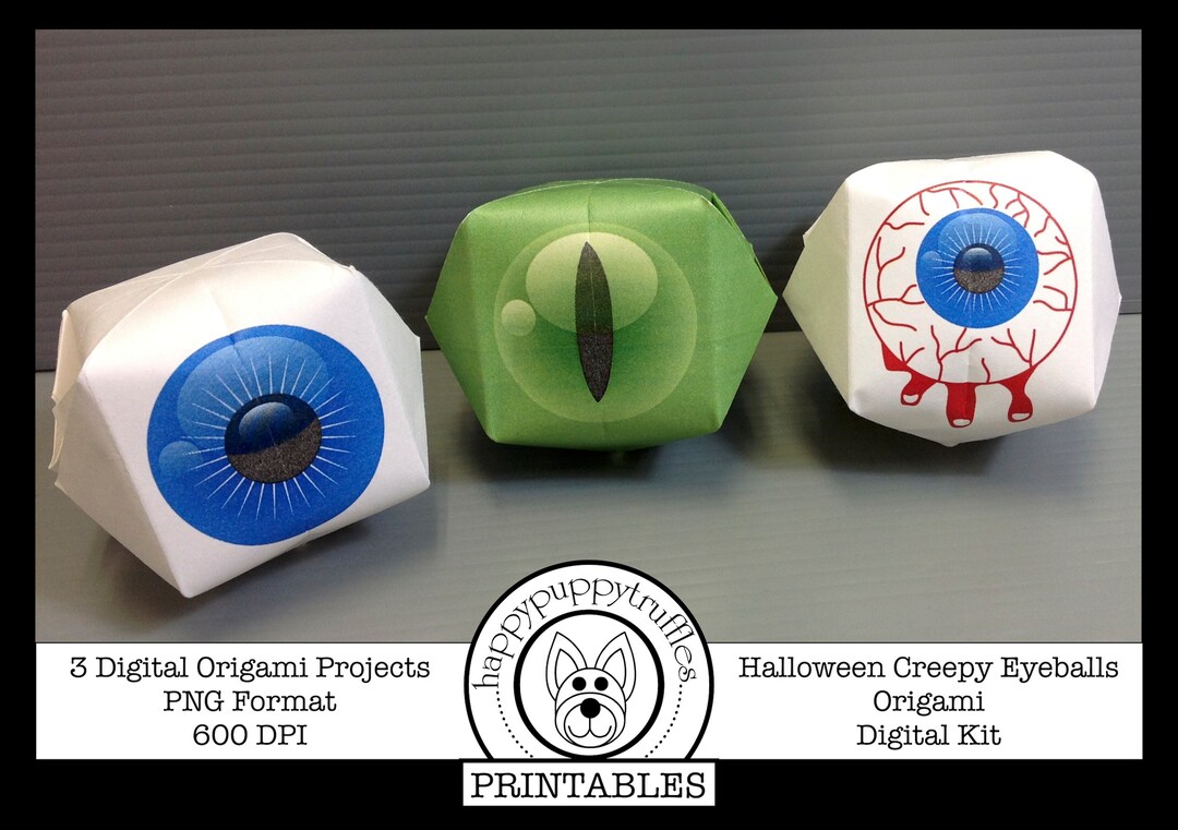 Origami Spooky Gross Origami Eyeballs for Halloween, Toy Origami ...