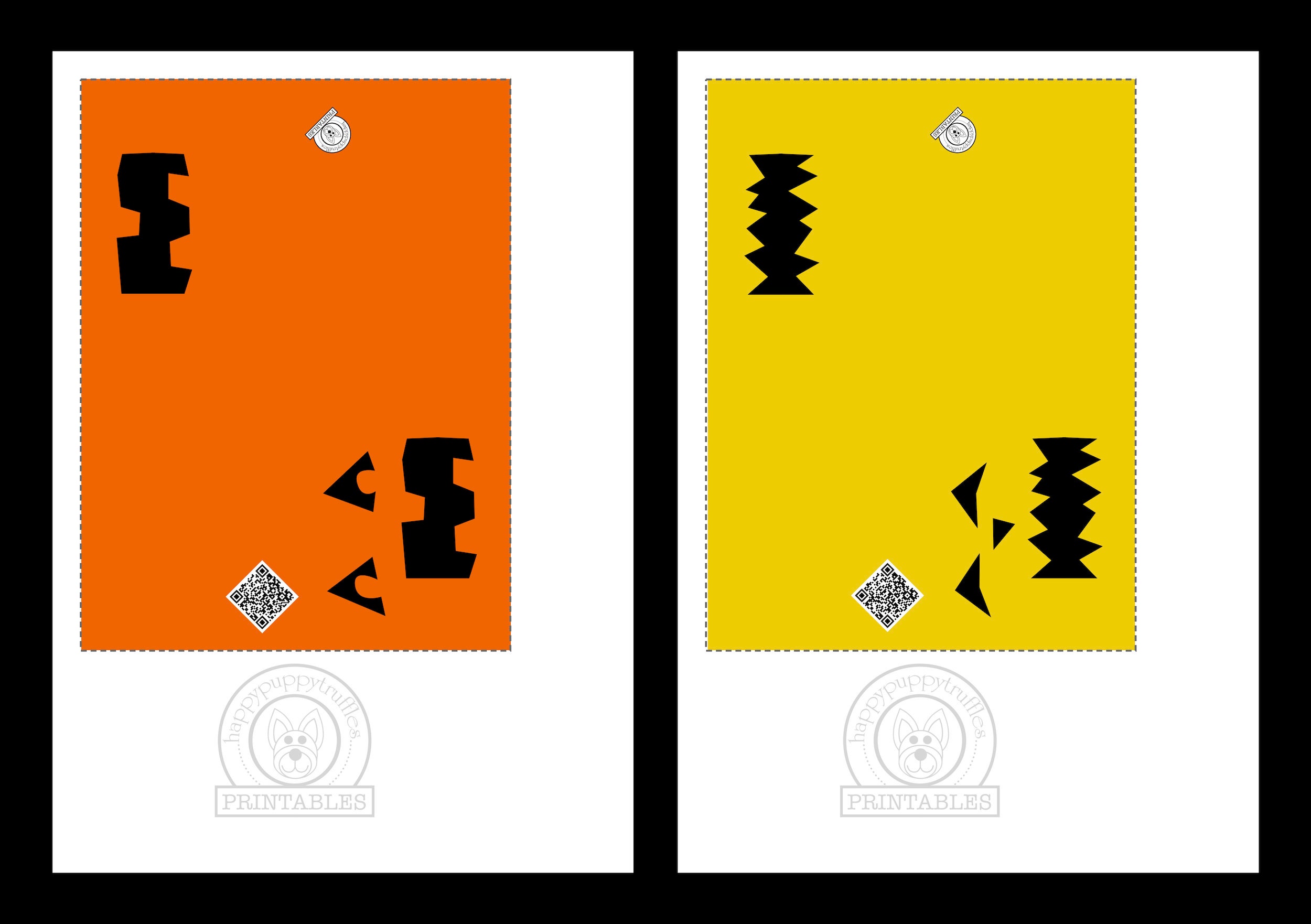 Origami Halloween Gift Card Envelope Scary Faces, Printable, Digital ...