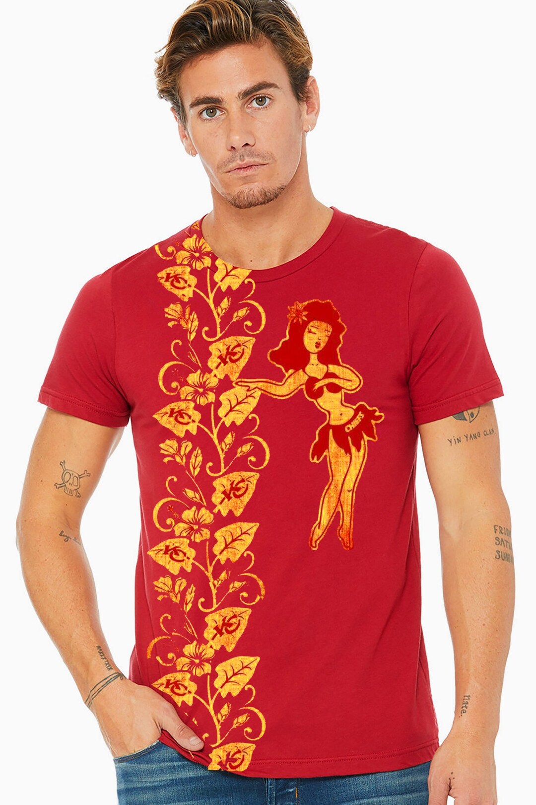 KC Chiefs Hula Girl Unisex All-over Print Cut & Sew Tee - Etsy