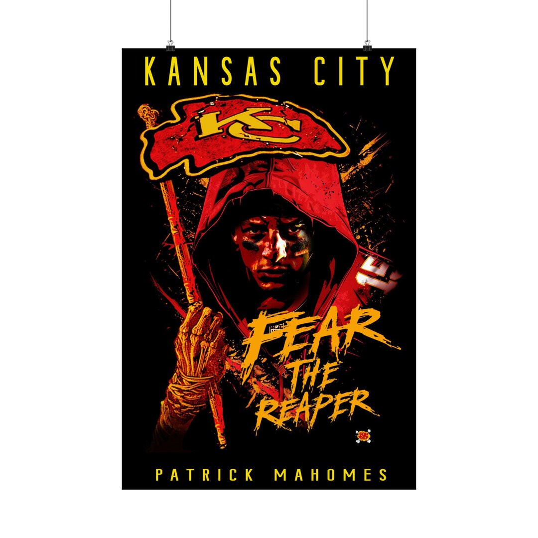 Matte Vertical Posters, Grim Reaper Patrick Mahomes, Kansas City Chiefs ...