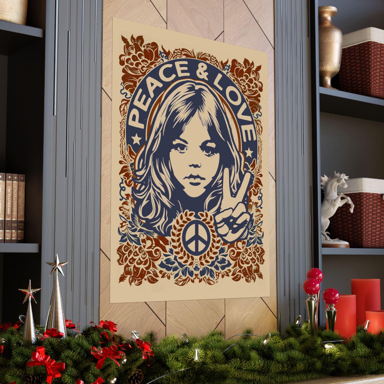Peace & Love Poster Art Retro 60's Vintage Vibes Print, Hippie Festival ...