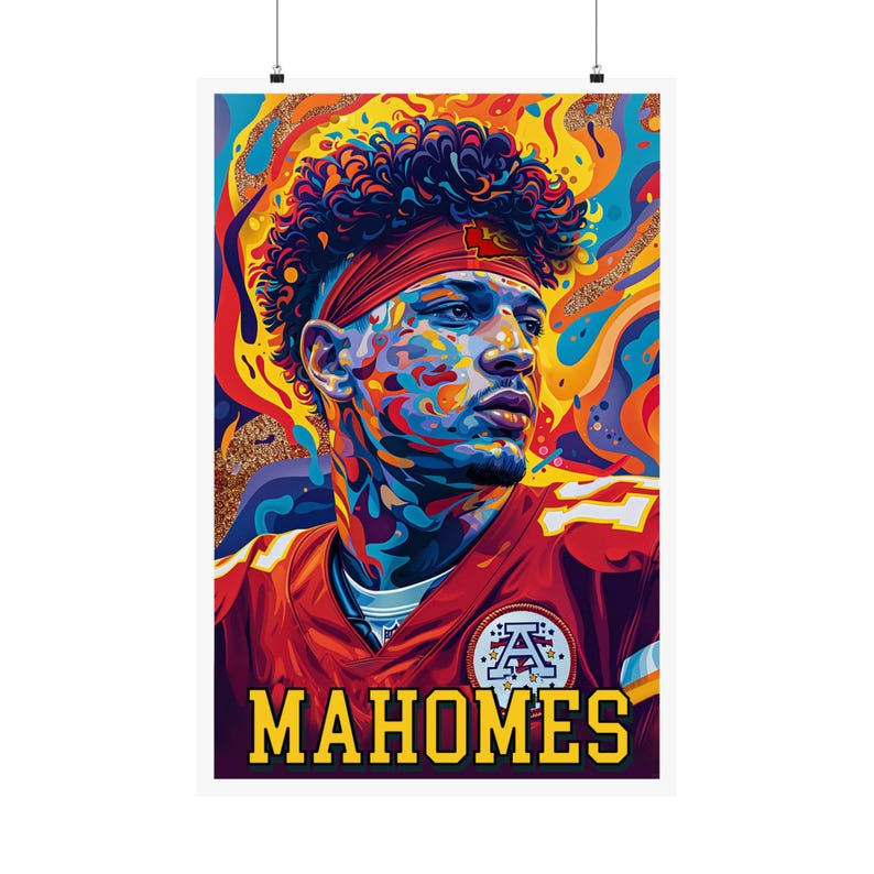 Patrick Mahomes, KC Chiefs Poster Art,kansas City Football,travis Kelce ...