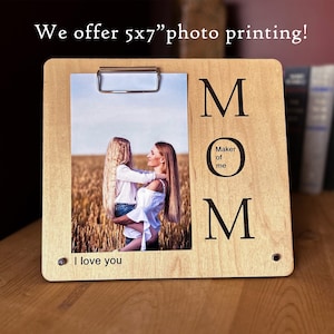 Personalized Mom Picture Frame: Engraved Maple Wood Photo Display - Etsy
