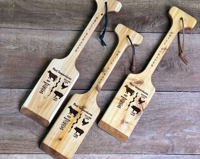 Personalized Cedar BBQ Grill Scraper: Grill Accessories - Etsy
