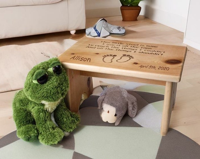 Personalized Toddler Step Stool: Engraved Wooden Montessori Stool - Etsy