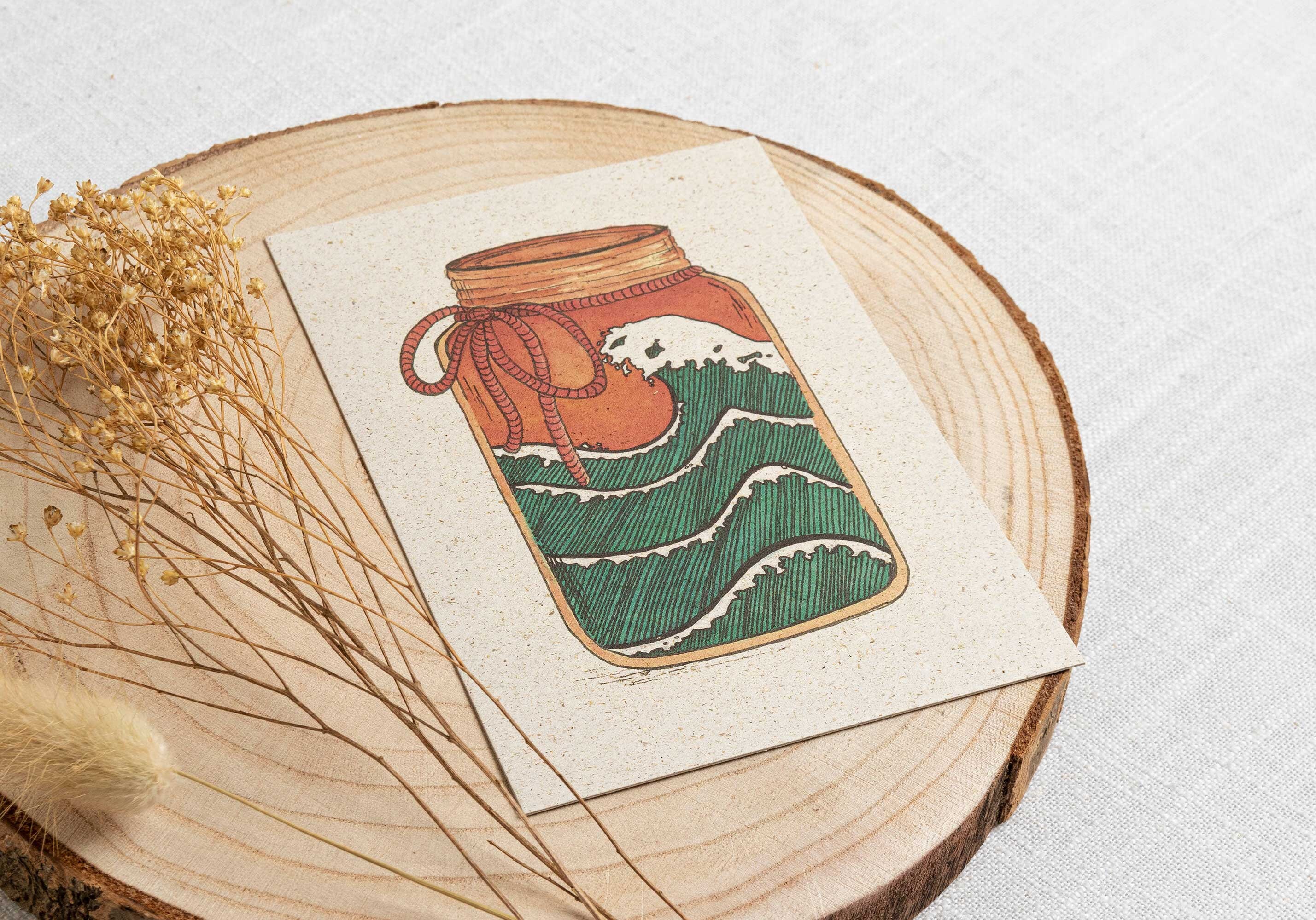 Postcard waves / Greeting Card / Map for Friends / Sea / Wave / Travel ...