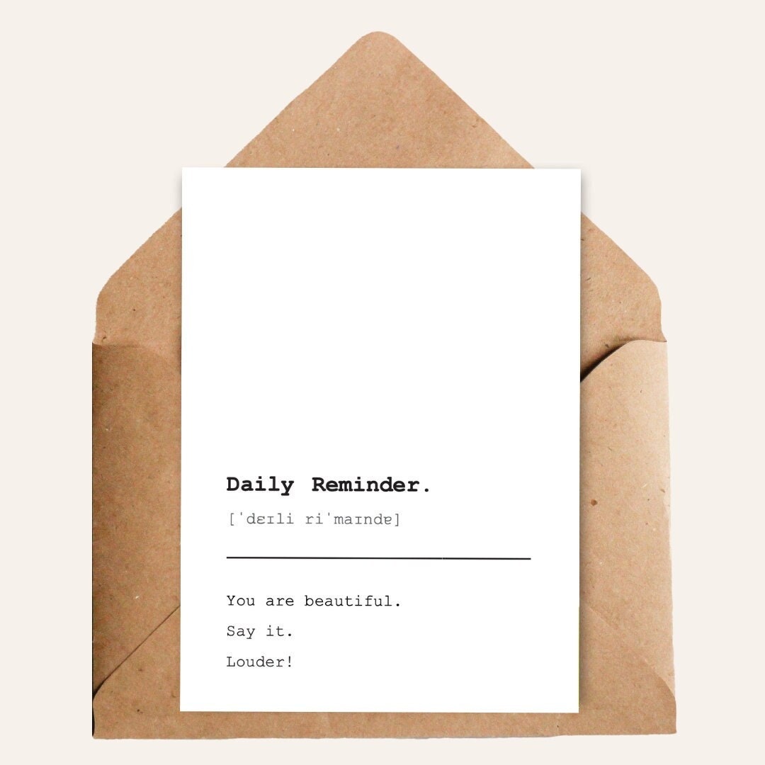 Grußkarte You Are Beautiful - Daily Reminder - Etsy