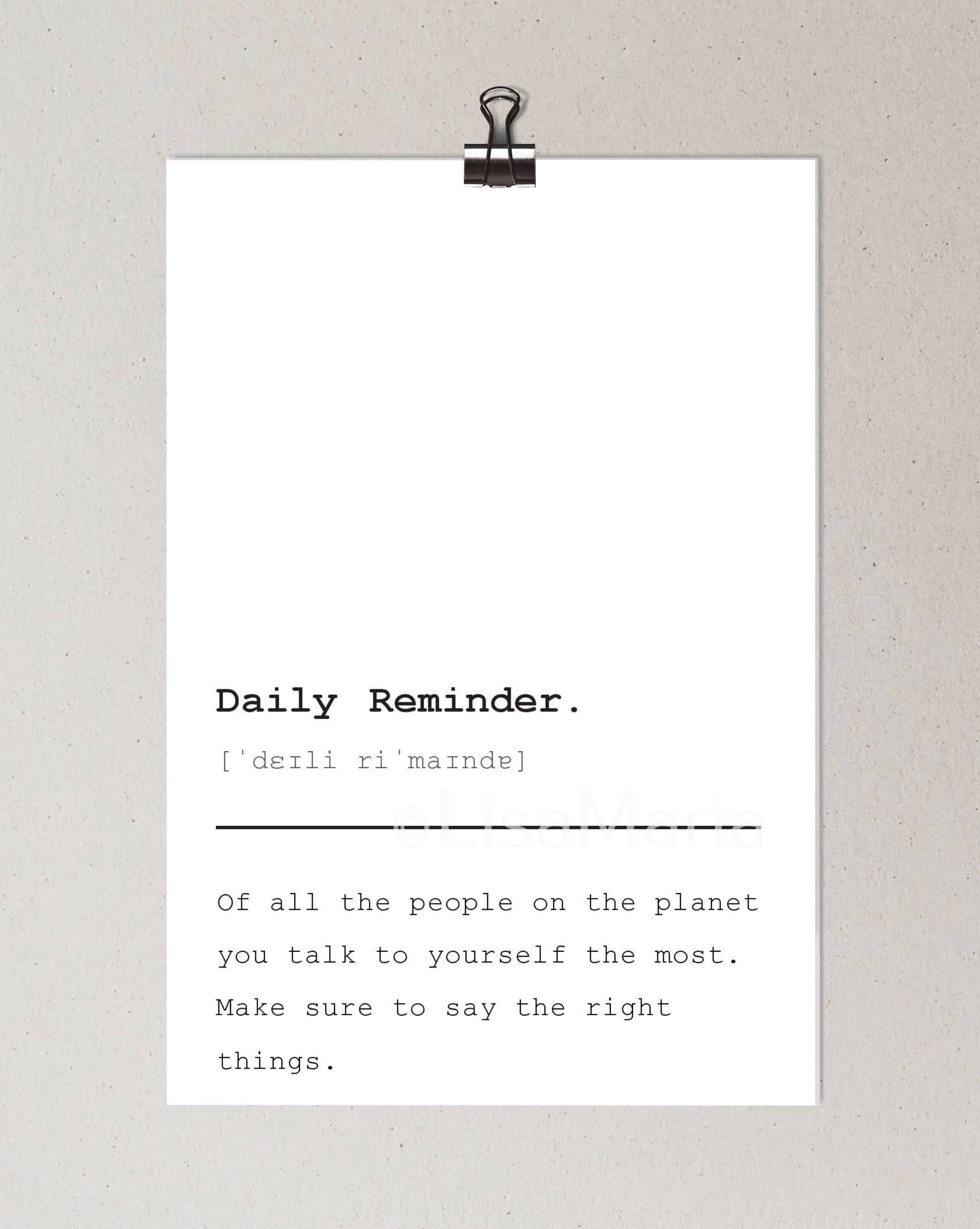 Digital Daily Reminder Poster - "of All the People on the Planet" - Etsy