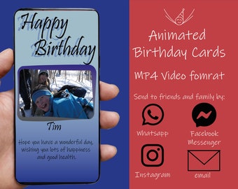 Animated Photo Collage Birthday Card Template for Mobile Phone ...