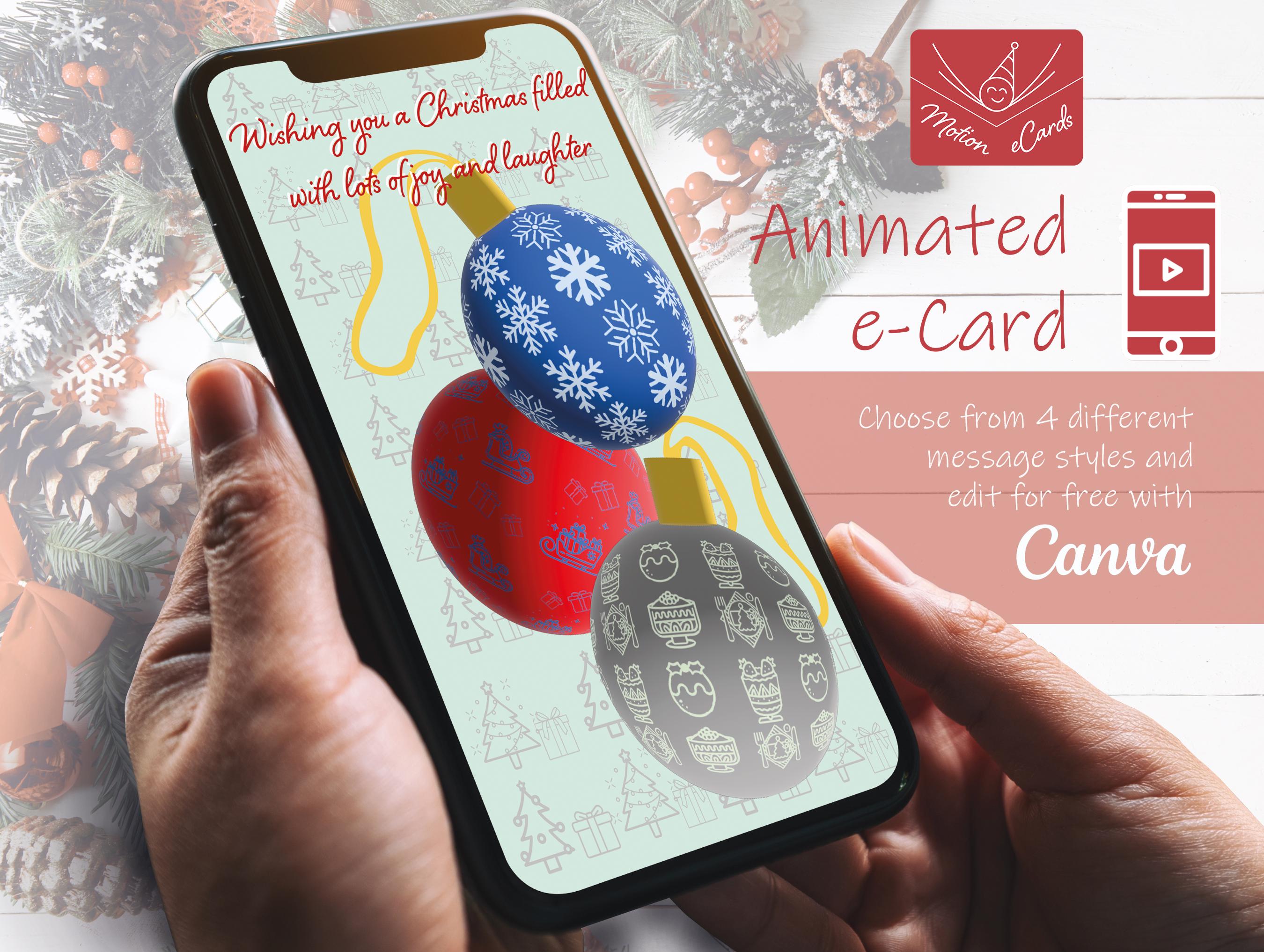 Christmas E-card Template | Video Card| Editable Canva| EC-C-6 - Etsy