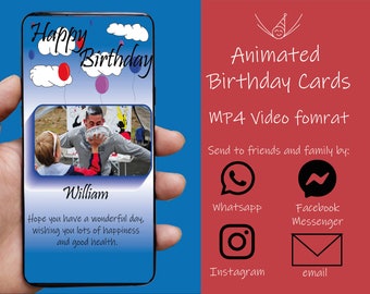 Animated Photo Collage Birthday Card Template for Mobile Phone ...