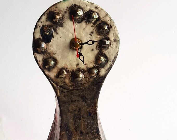 Ceramics Clock Table Clock Art Watch Unique Gift Raku Ceramics Clock ...