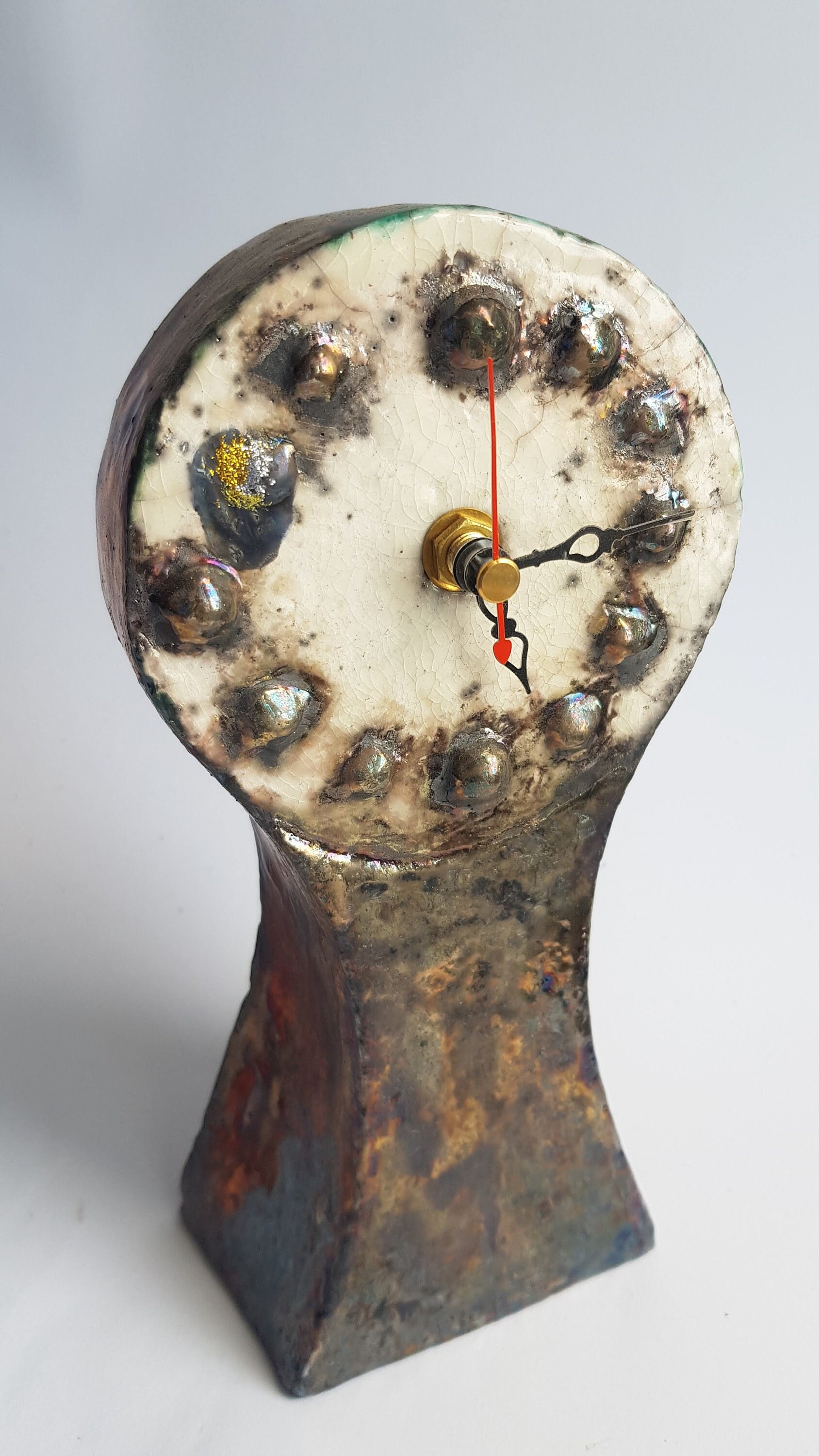 Ceramics Clock Table Clock Art Watch Unique Gift Raku Ceramics Clock ...