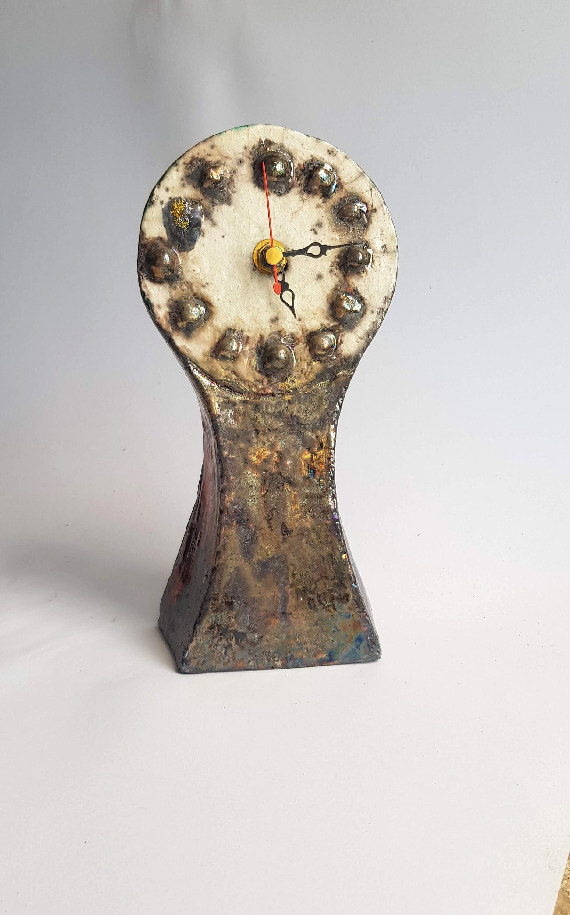 Ceramics Clock Table Clock Art Watch Unique Gift Raku Ceramics Clock ...