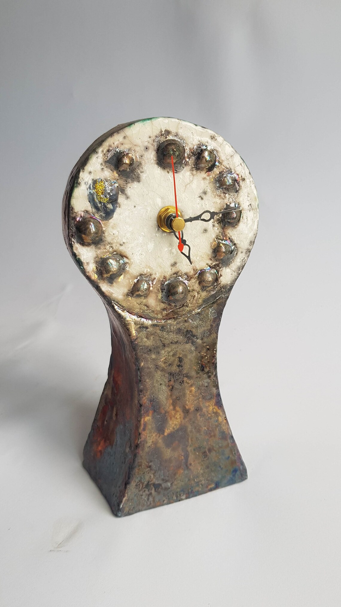 Ceramics Clock Table Clock Art Watch Unique Gift Raku Ceramics Clock ...