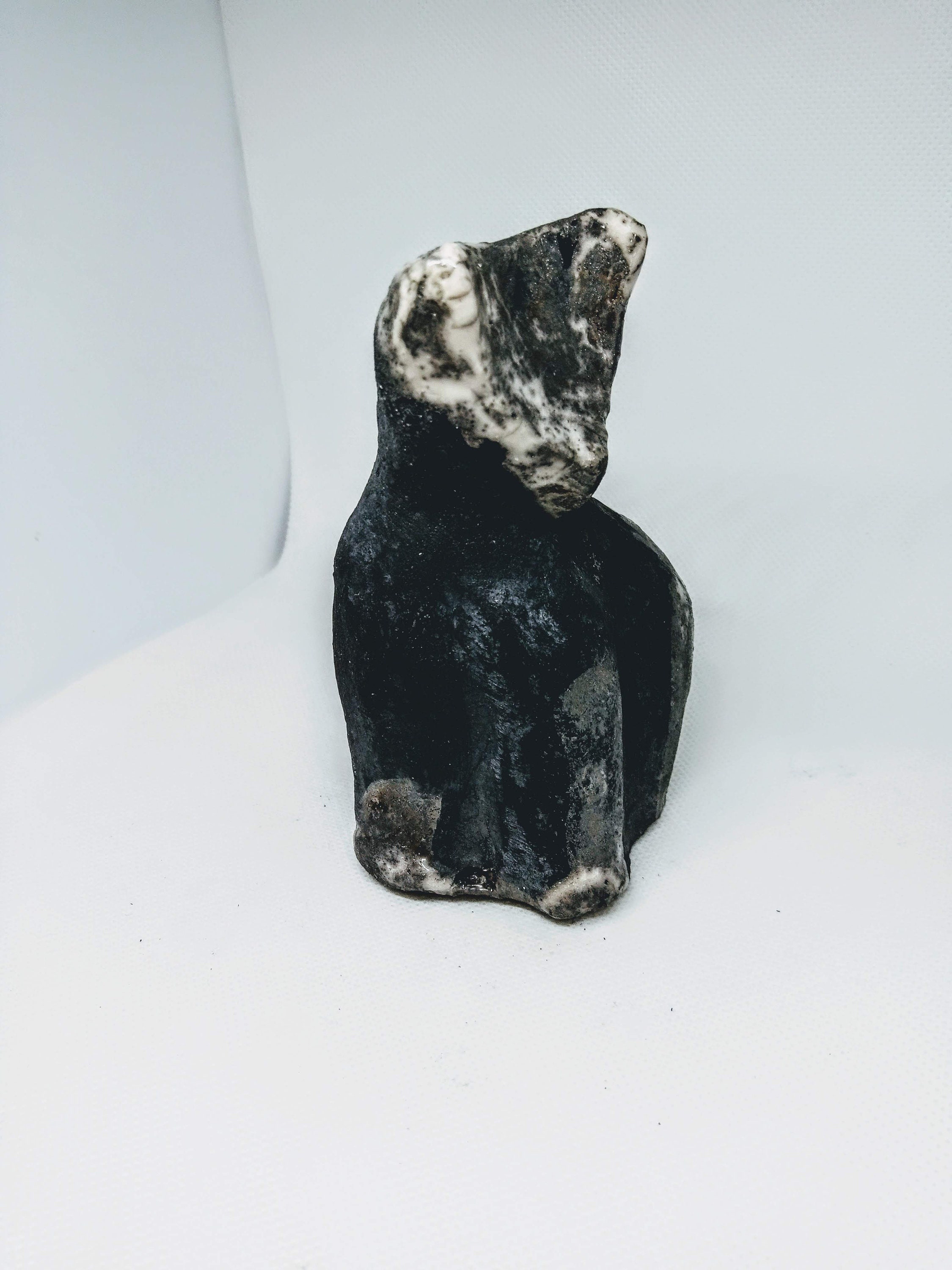 Black Cat Figurine Small Ceramics Cat Raku Ceramics Cat - Etsy