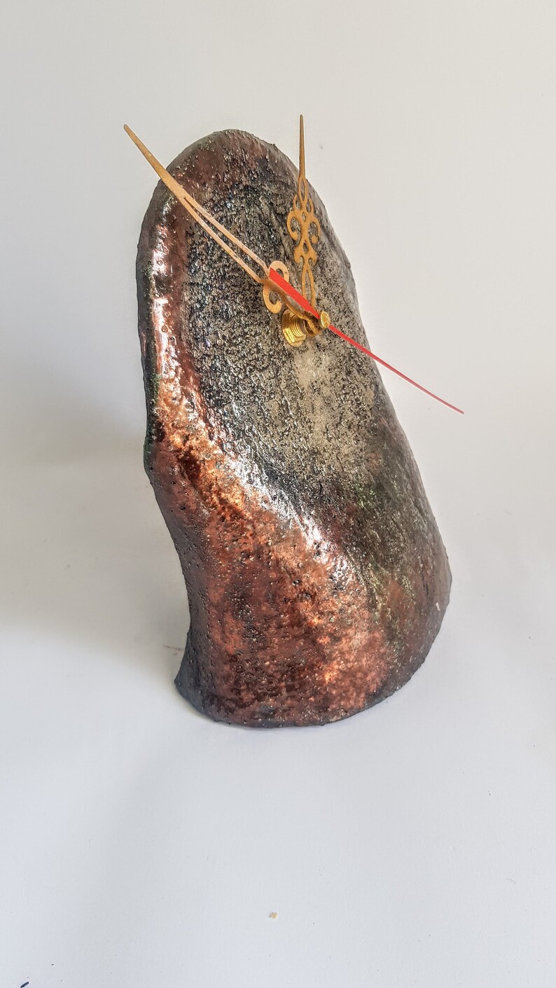 Table Clock Ceramics Clock Art Clock Unique Gift Raku Ceramics Clock ...