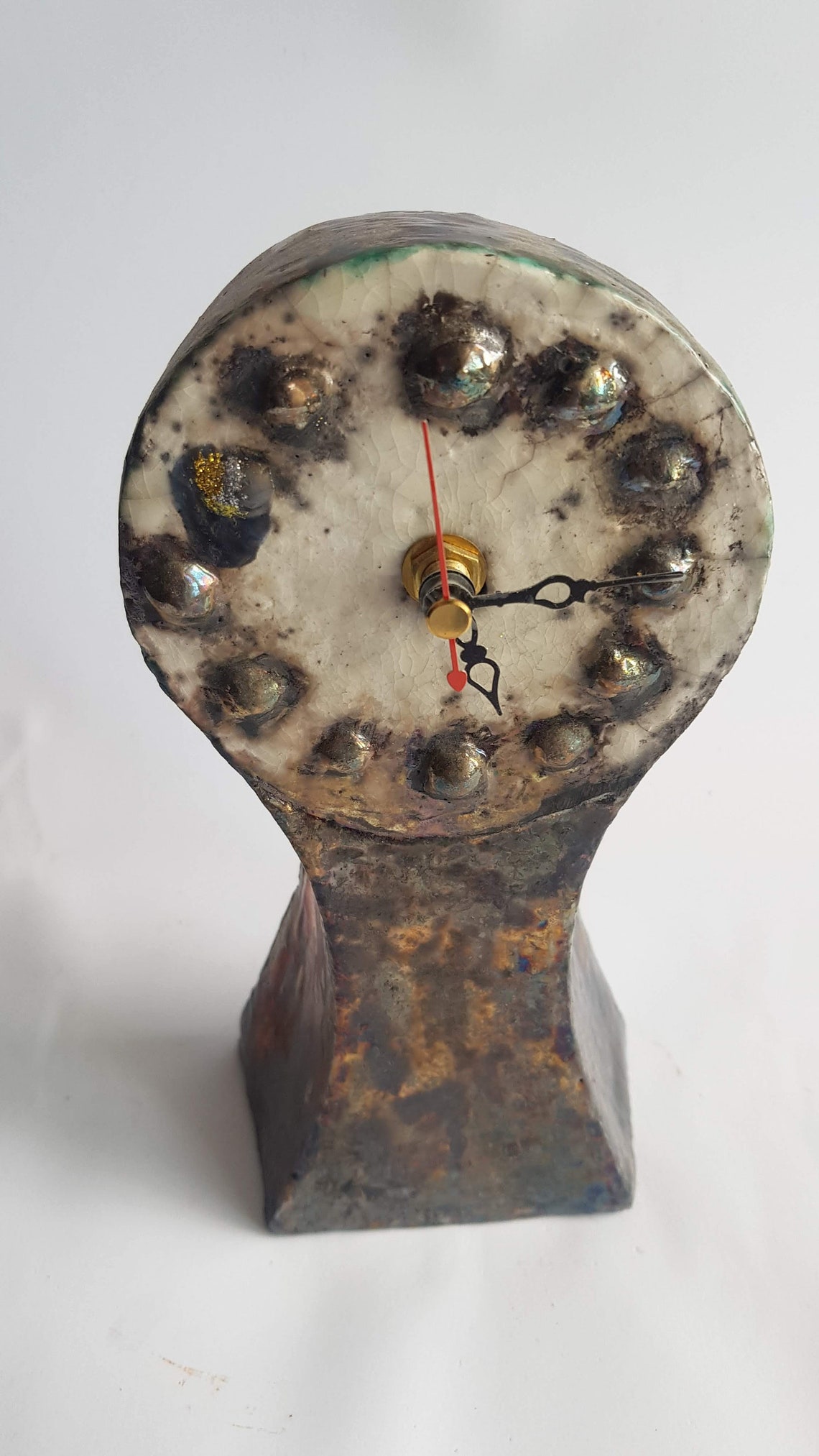 Ceramics Clock Table Clock Art Watch Unique Gift Raku Ceramics Clock ...