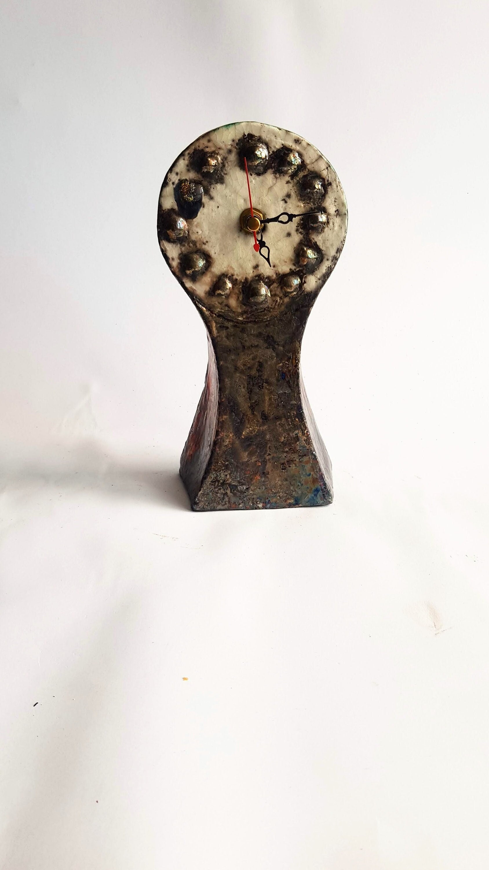 Ceramics Clock Table Clock Art Watch Unique Gift Raku Ceramics Clock ...