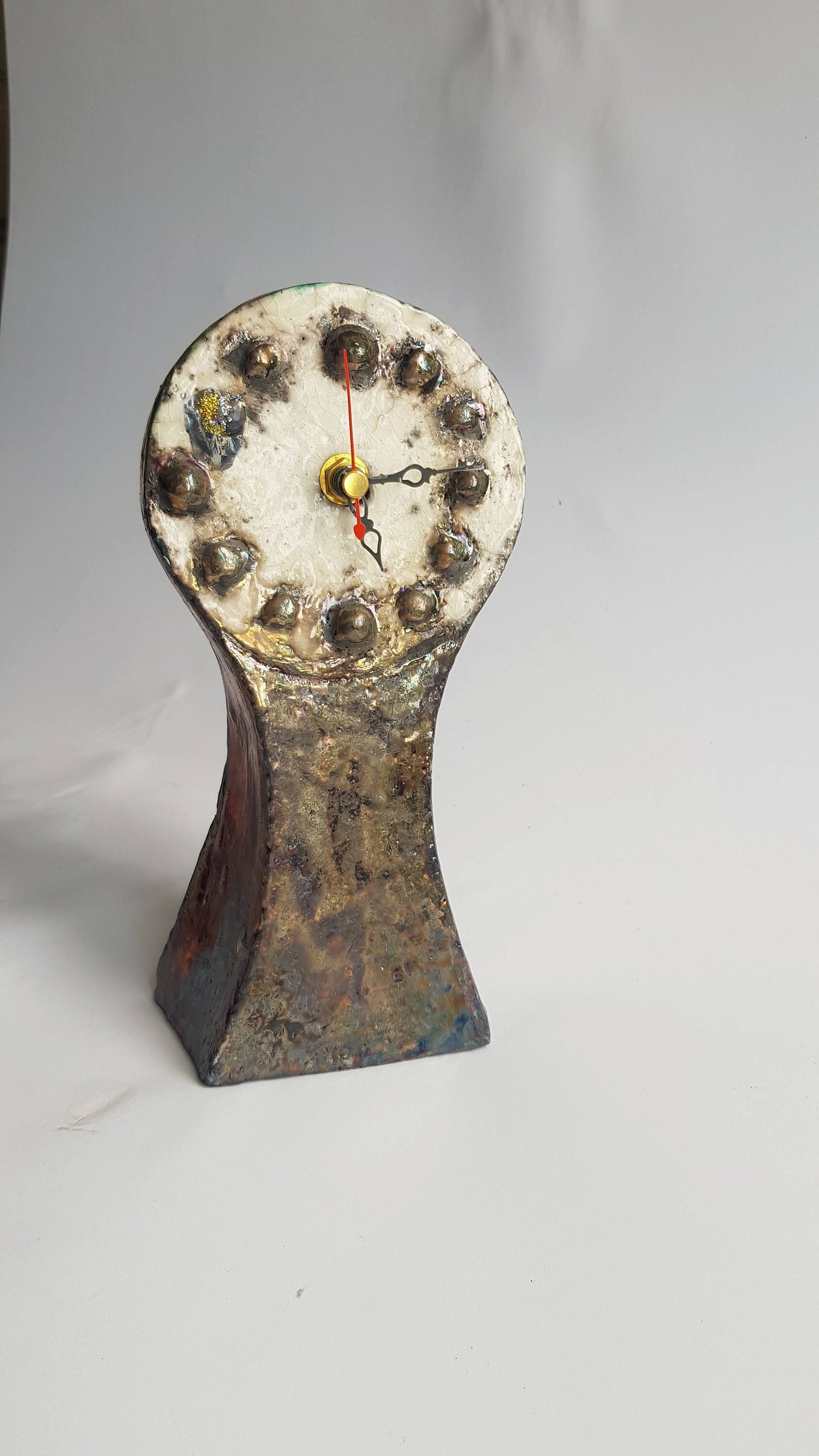 Ceramics Clock Table Clock Art Watch Unique Gift Raku Ceramics Clock ...