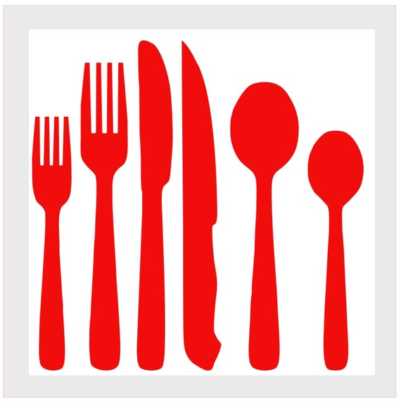 Fork And Knife Clipart Red