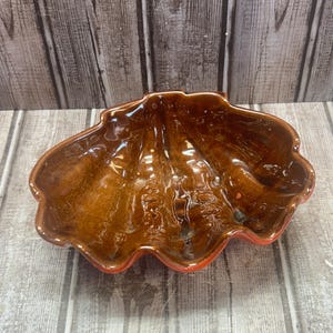 Vintage Flame Red Frankoma Clam Shell Dish T9- Club Trade Winds Dish - Etsy