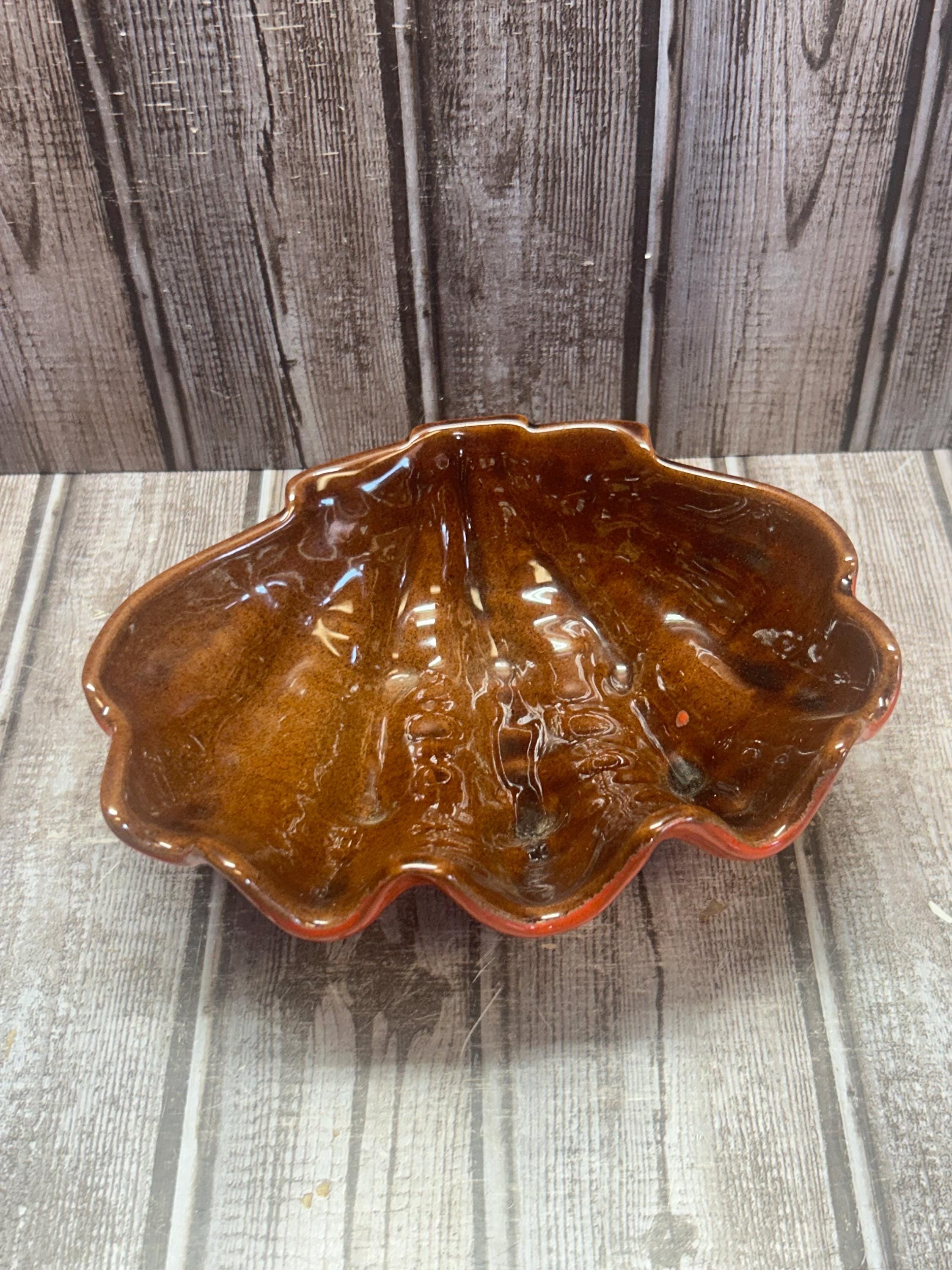 Vintage Flame Red Frankoma Clam Shell Dish T9- Club Trade Winds Dish - Etsy