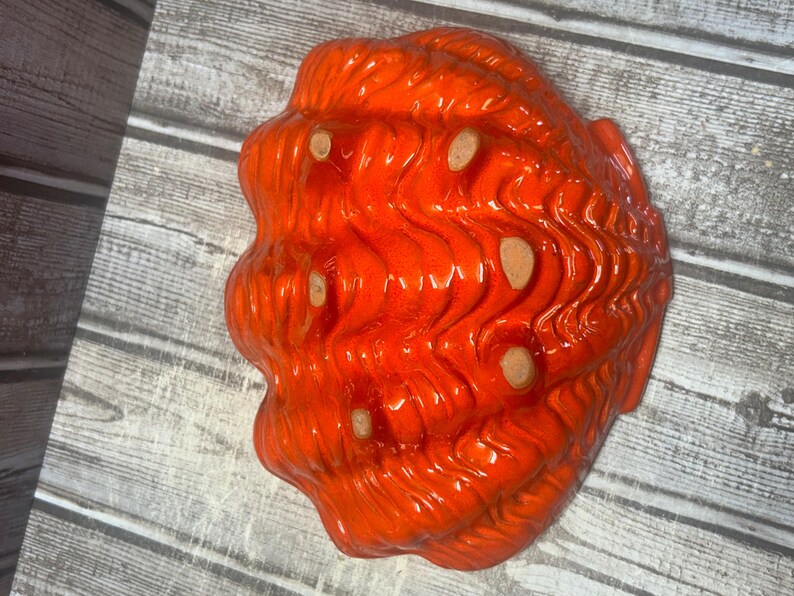 Vintage Flame Red Frankoma Clam Shell Dish T9- Club Trade Winds Dish - Etsy